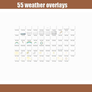 55 Weather Photohop Overlays, Rain Cloud Snow Fog Sunlight Rainbow ...