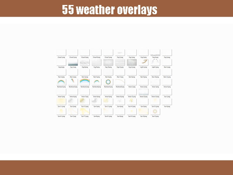 55 Weather photohop overlays rain cloud snow fog sunlight | Etsy