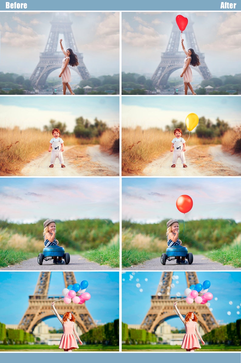50 Falling Air Balloons Photo Overlays Photoshop Overlays - Etsy