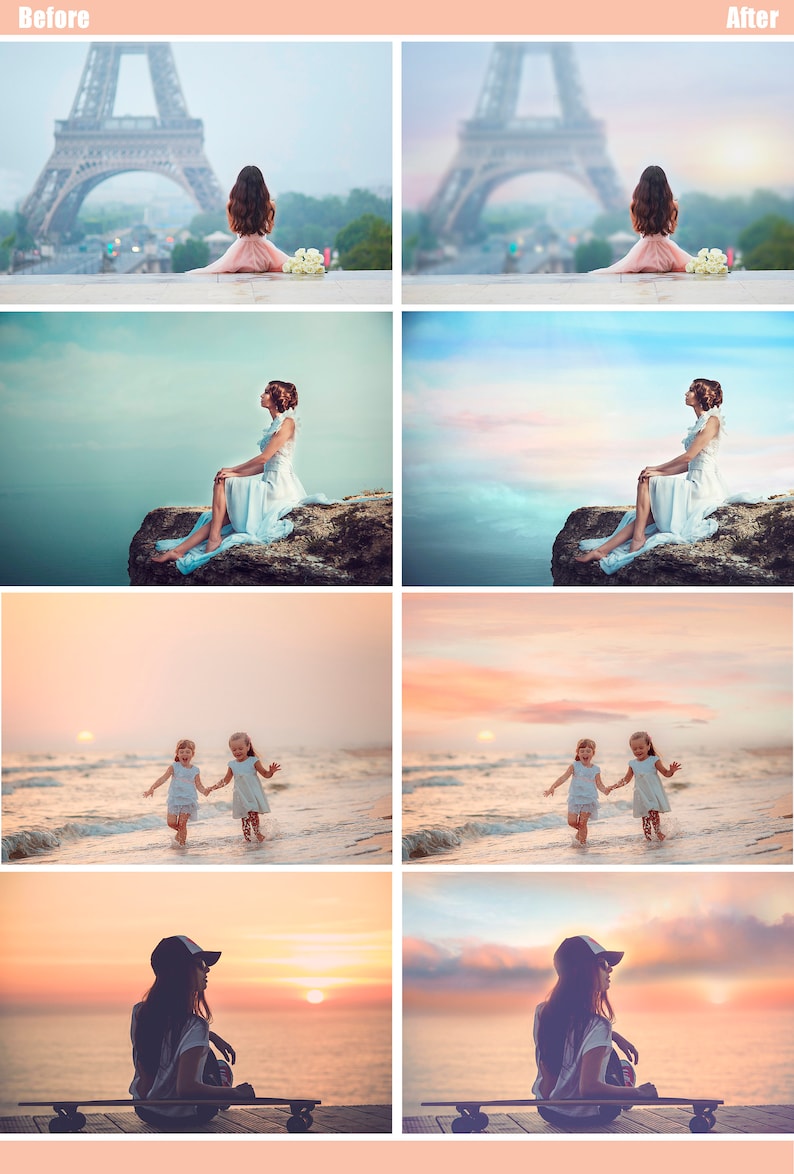 55 Pretty Pastel Sky Overlays Romantic Beautiful Sky Overlay | Etsy