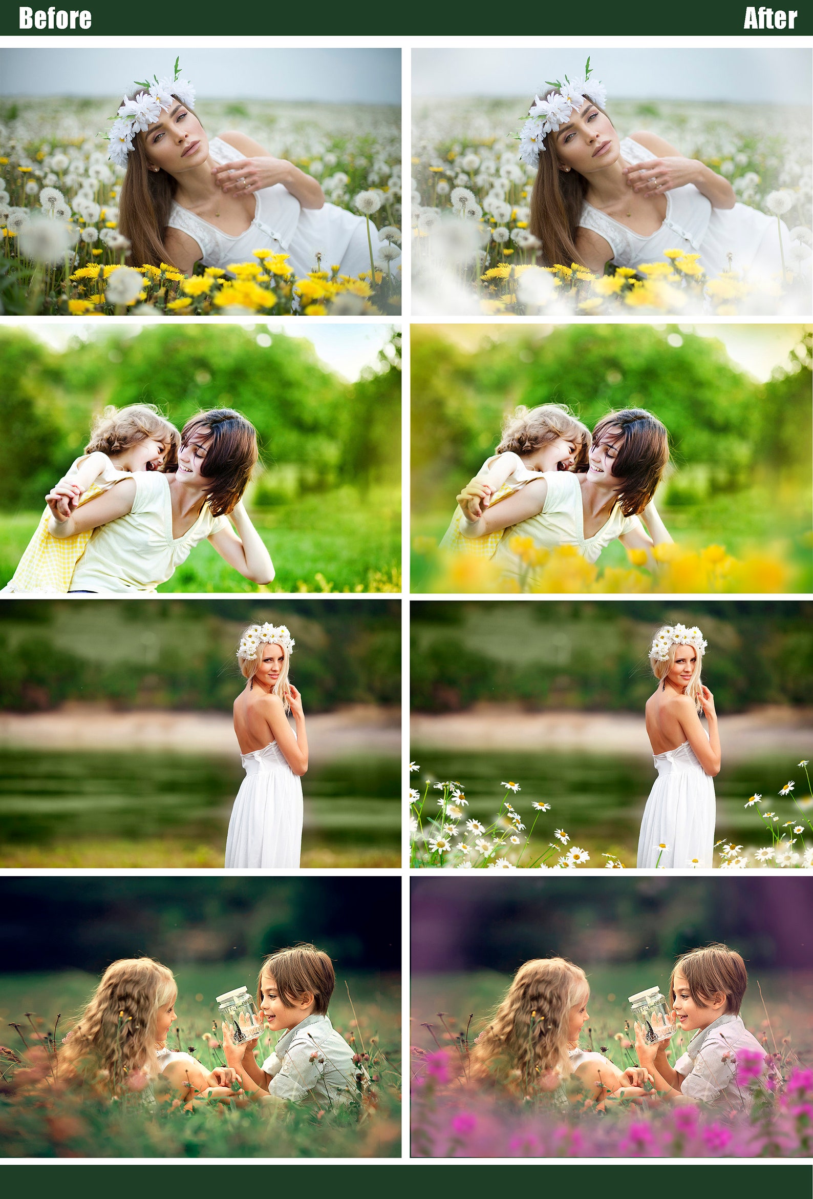 35 Flower Photo Overlays Photoshop Overlay Spring Summer - Etsy