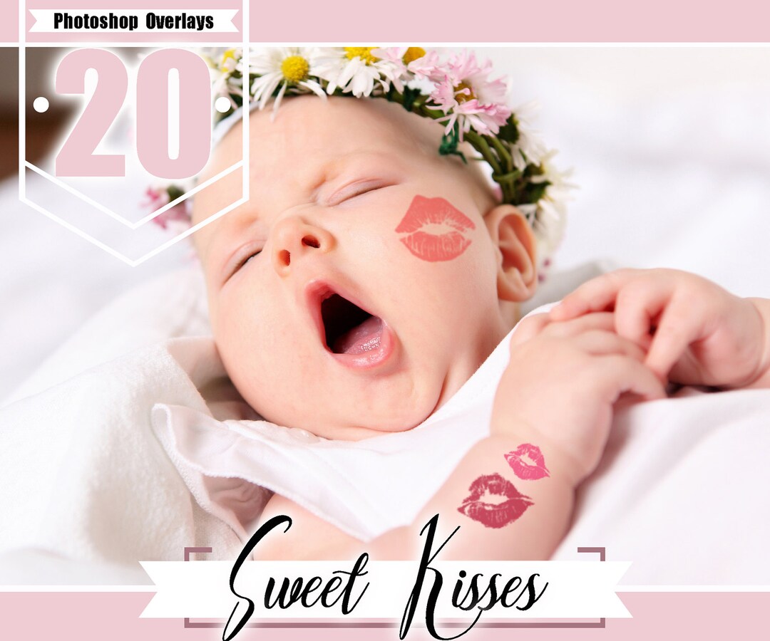 20 Kisses Kiss Photo Overlays, Valentines Wedding Baby Girl Children ...