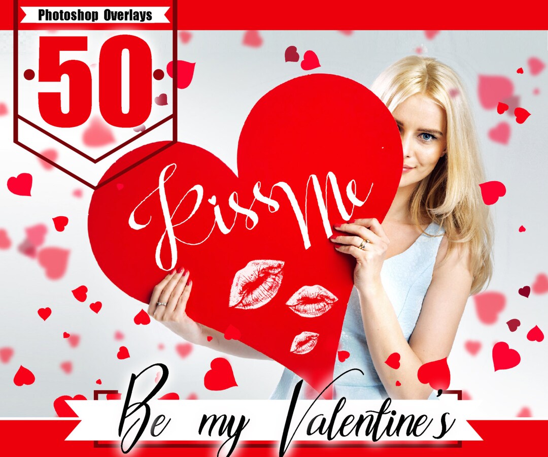 50 Valentine's Overlays, Romantic Overlay, Photoshop Overlays, Falling ...