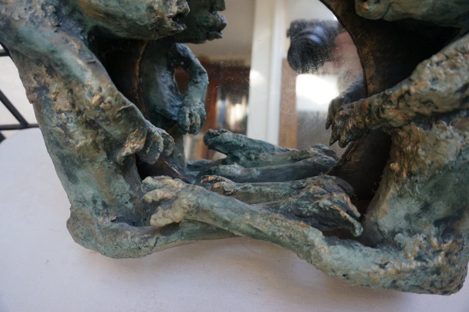 ZOMBIE GOTHIC RARE Sun Mirror Cats Gargoyle Movie Prop, Papier Mache ...