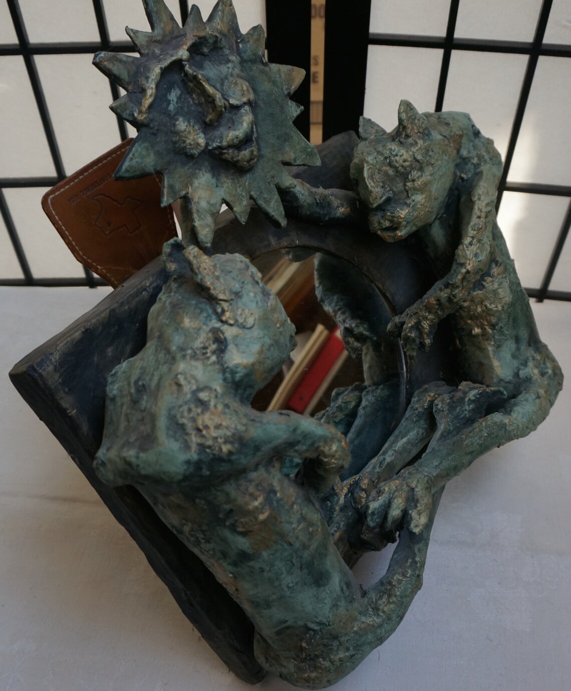 ZOMBIE GOTHIC RARE Sun Mirror Cats Gargoyle Movie Prop, Papier Mache ...