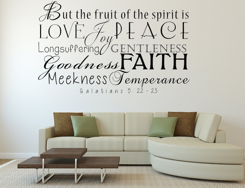 Family Wall Vinyl Bible Verse Christian Wall Art Fruit Of | Etsy