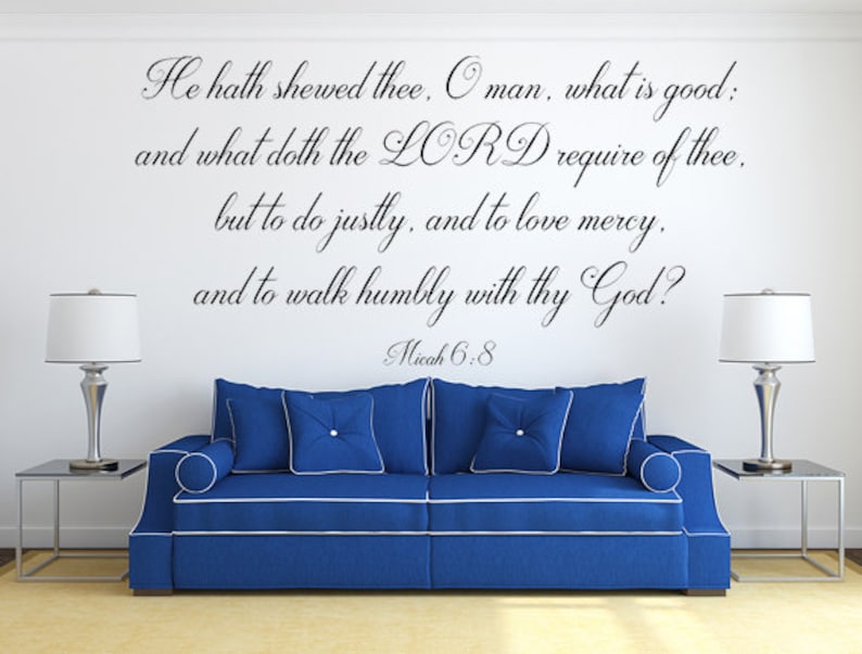 Micah 6:8 Vinyl Wall Scripture Decal Sticker Bible Wall | Etsy