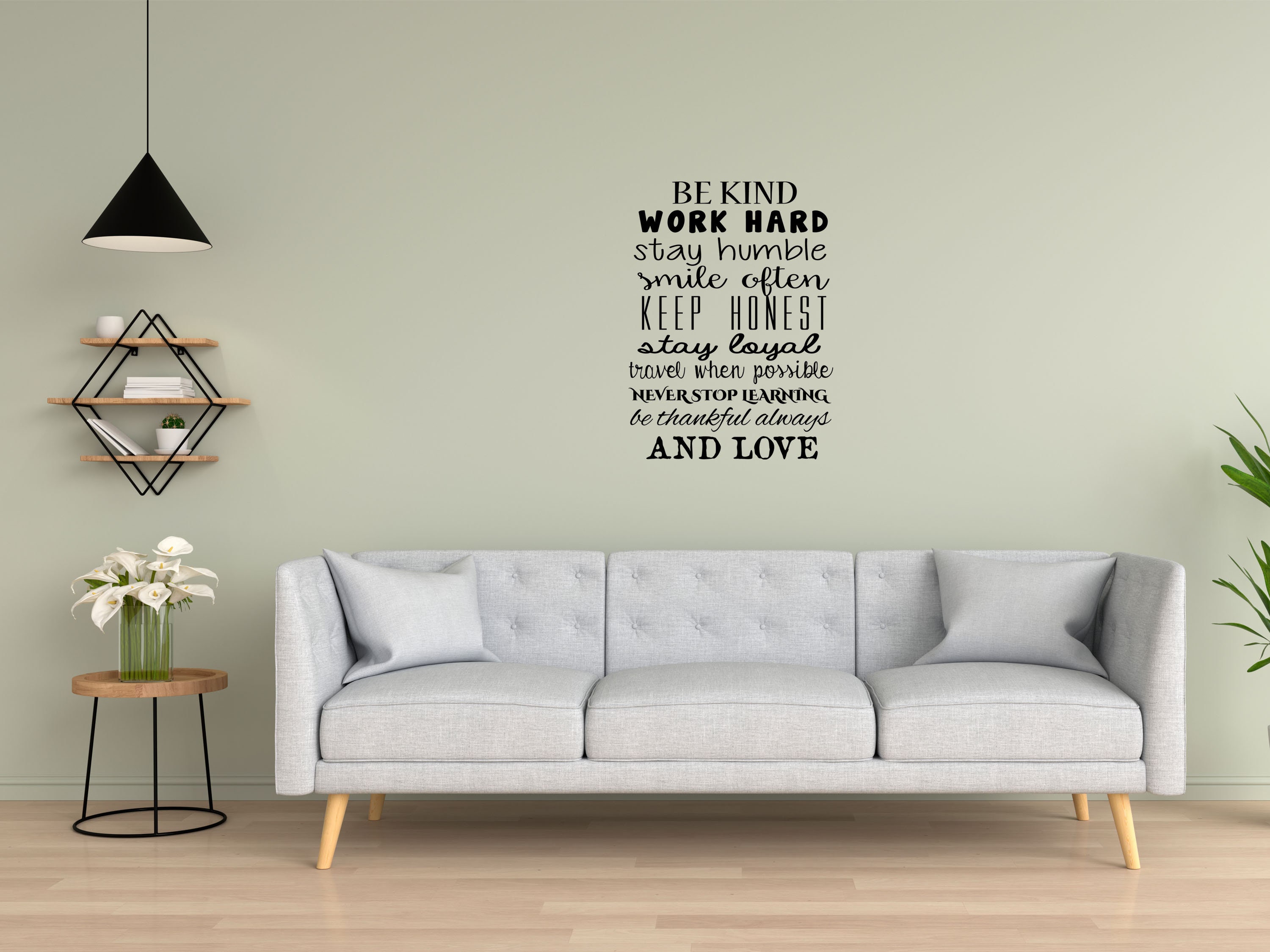 Be Kind Work Hard Vinyl Wall Decal Motivational Quote Sticker for ...