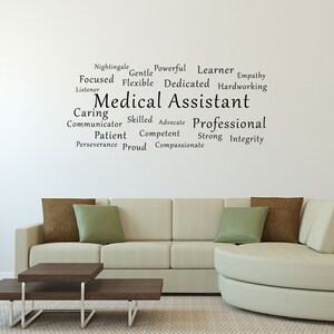Medical Assistant Word Cloud Decal - Medical Office Wall Decor - Etsy