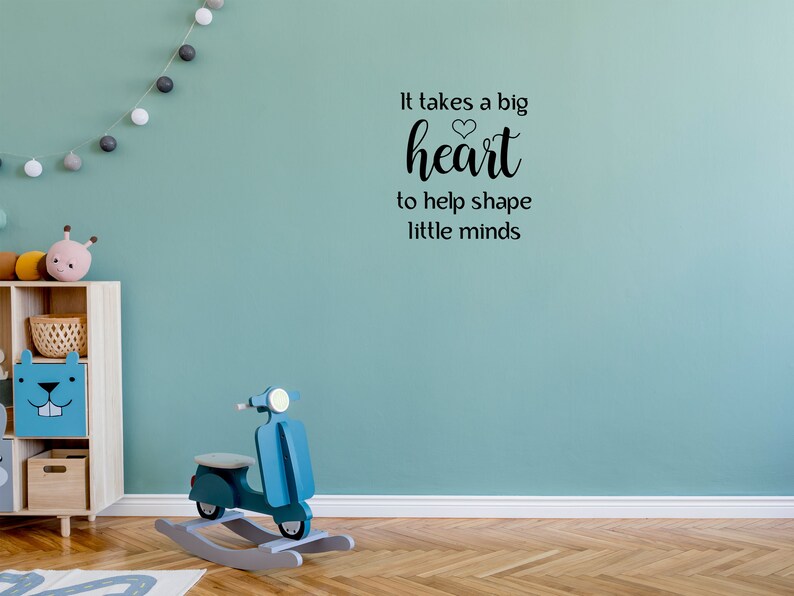 It Takes A Big Heart Wall Decal Teacher Wall Decal Big - Etsy
