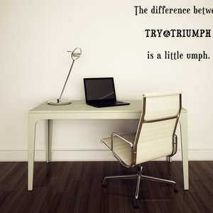 The Difference Between Try & Triumph Decal - Motivational Wall Decal ...