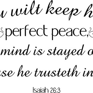 Isaiah 26:3 - Bible Verse Wall Art Decal - Christian Bedroom Wall Décor ...