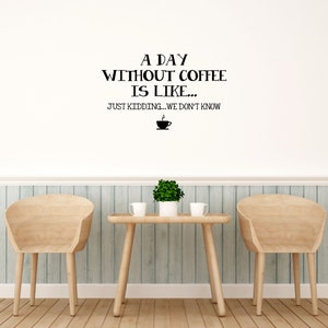 A Day Without Coffee Wall Decal - Coffee Lovers Decal - Coffee Wall Art ...
