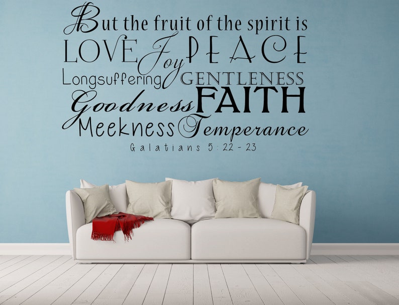 Family Wall Vinyl Bible Verse Christian Wall Art Fruit Of | Etsy