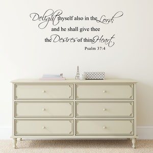 Psalm 37:4 Religious Bible Verse Decal - Christian Wall Words - Bible ...
