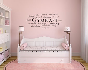 Gymnastics Wall Decal Quote vault Floor Uneven Bars - Etsy