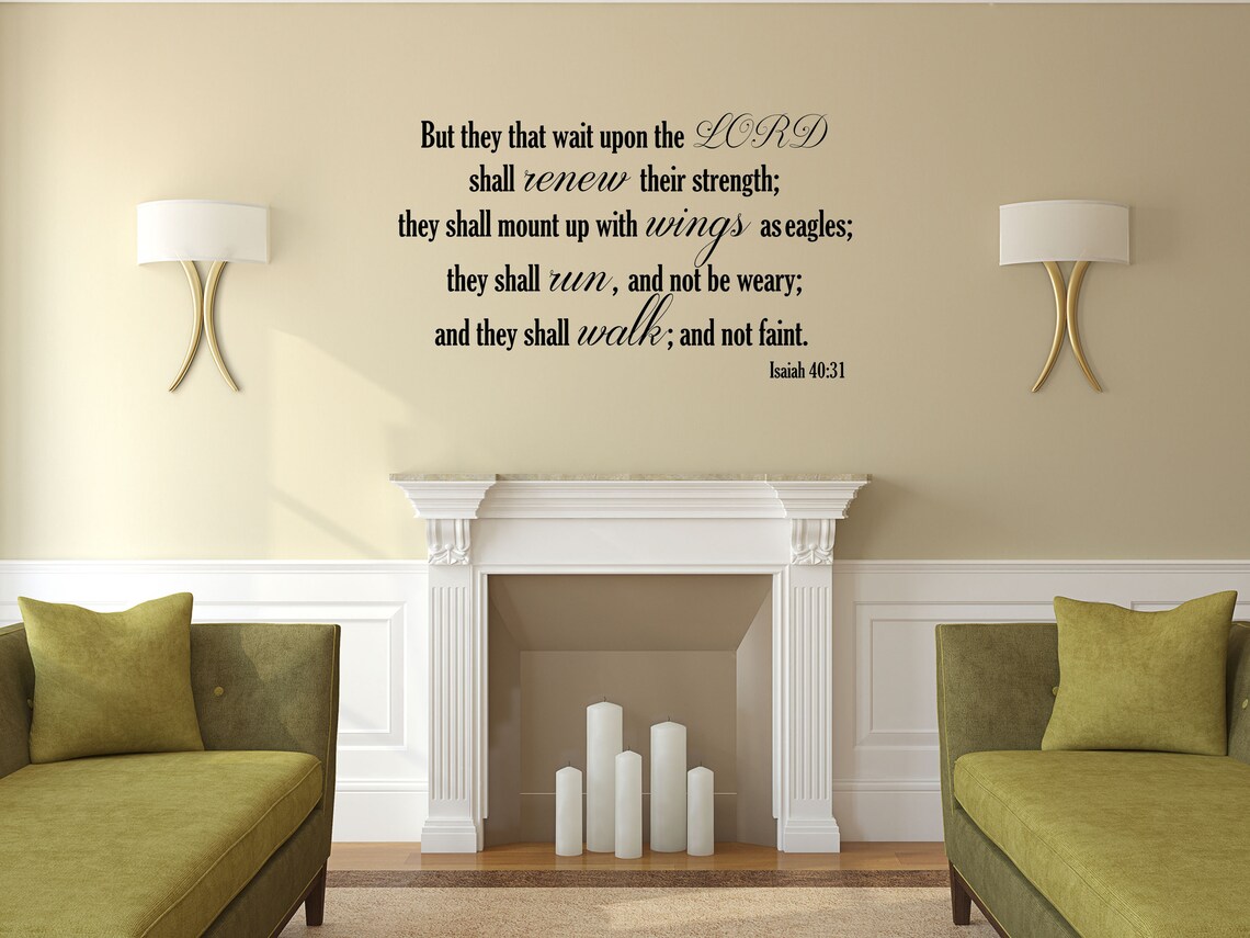 Isaiah 40:31 KJV Vinyl Wall Scripture but They That Wait Upon - Etsy