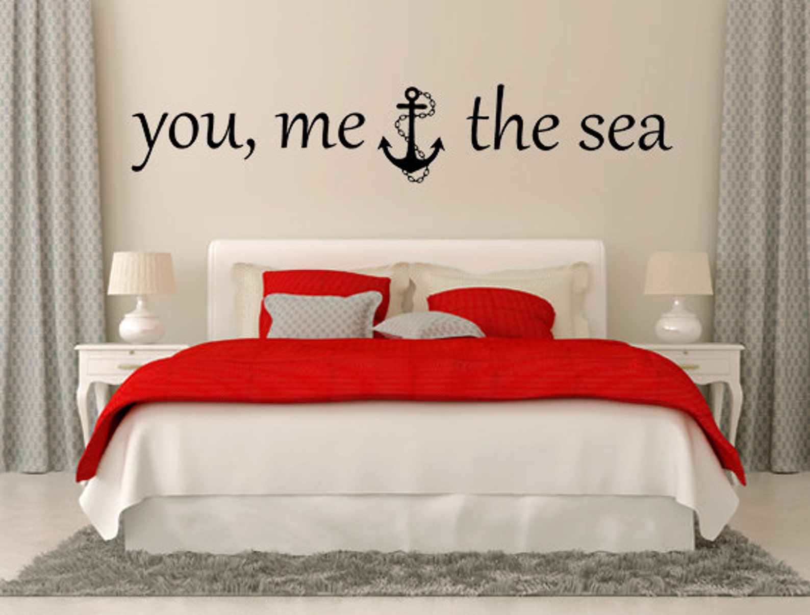 You Me the Sea Vinyl Wall Decal Nautical Decals Nautical | Etsy