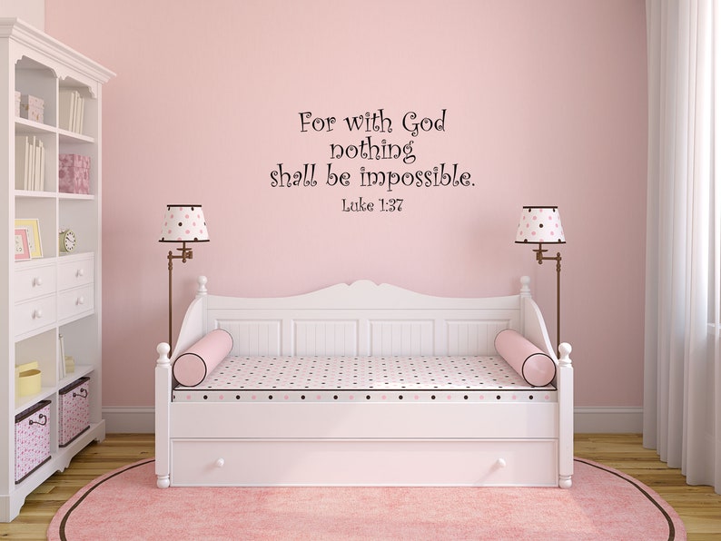Scripture Wall Decal Luke 1:37 Vinyl Wall Art - Vinyl Decal Bible ...