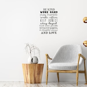 Motivational Inspirational Wall Decal Be Kind Wall Decal Quote - Etsy