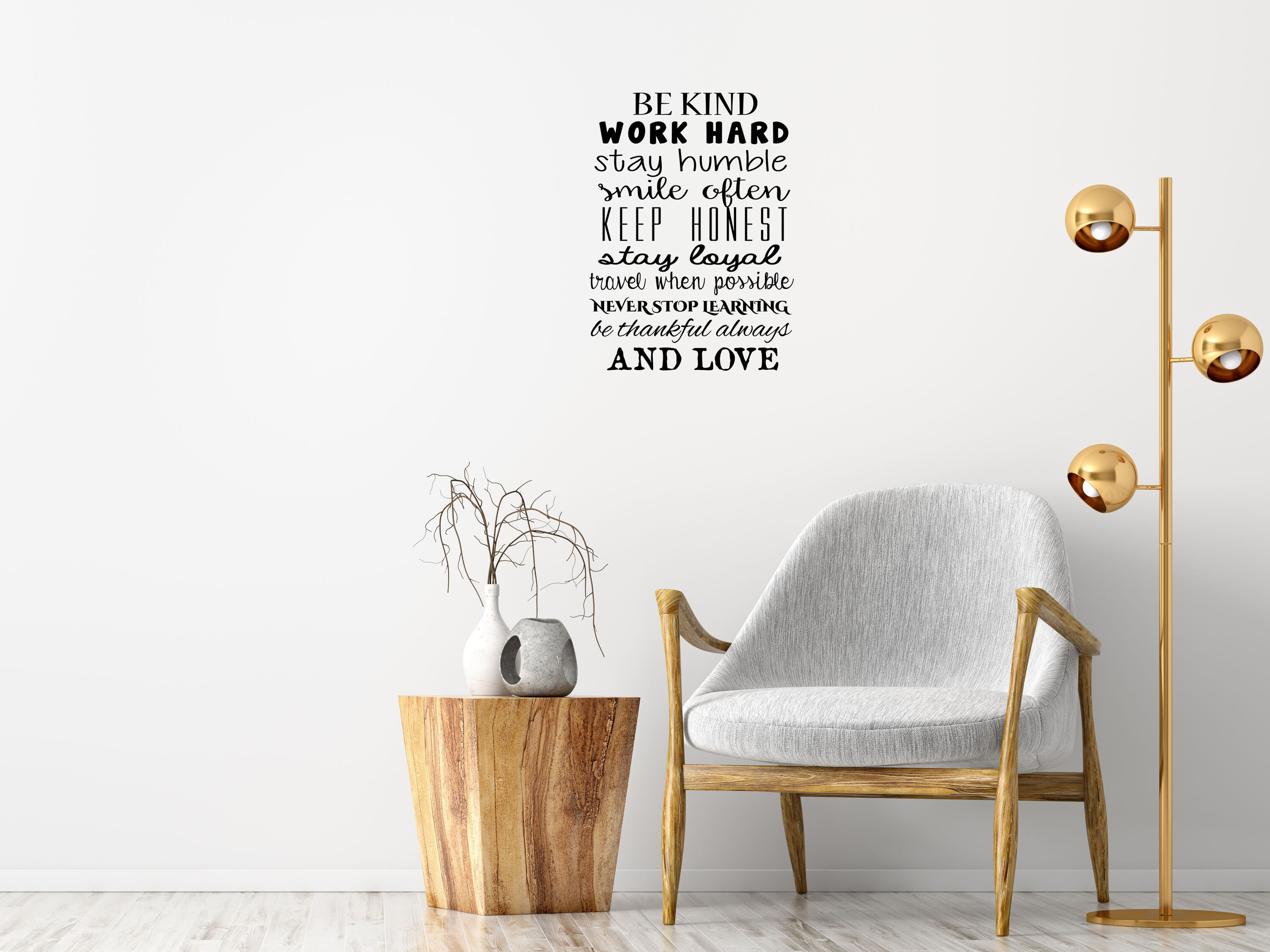 Be Kind Work Hard Vinyl Wall Decal Motivational Quote Sticker for ...