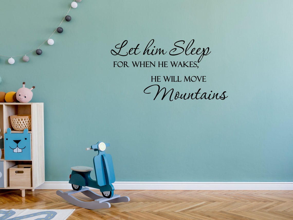Let Him Sleep Decal Kids Wall Art Let Him Sleep Wall Sign | Etsy