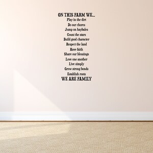 On This Farm Wall Decal Quote - Farming Wall Sticker - Living Room Wall ...