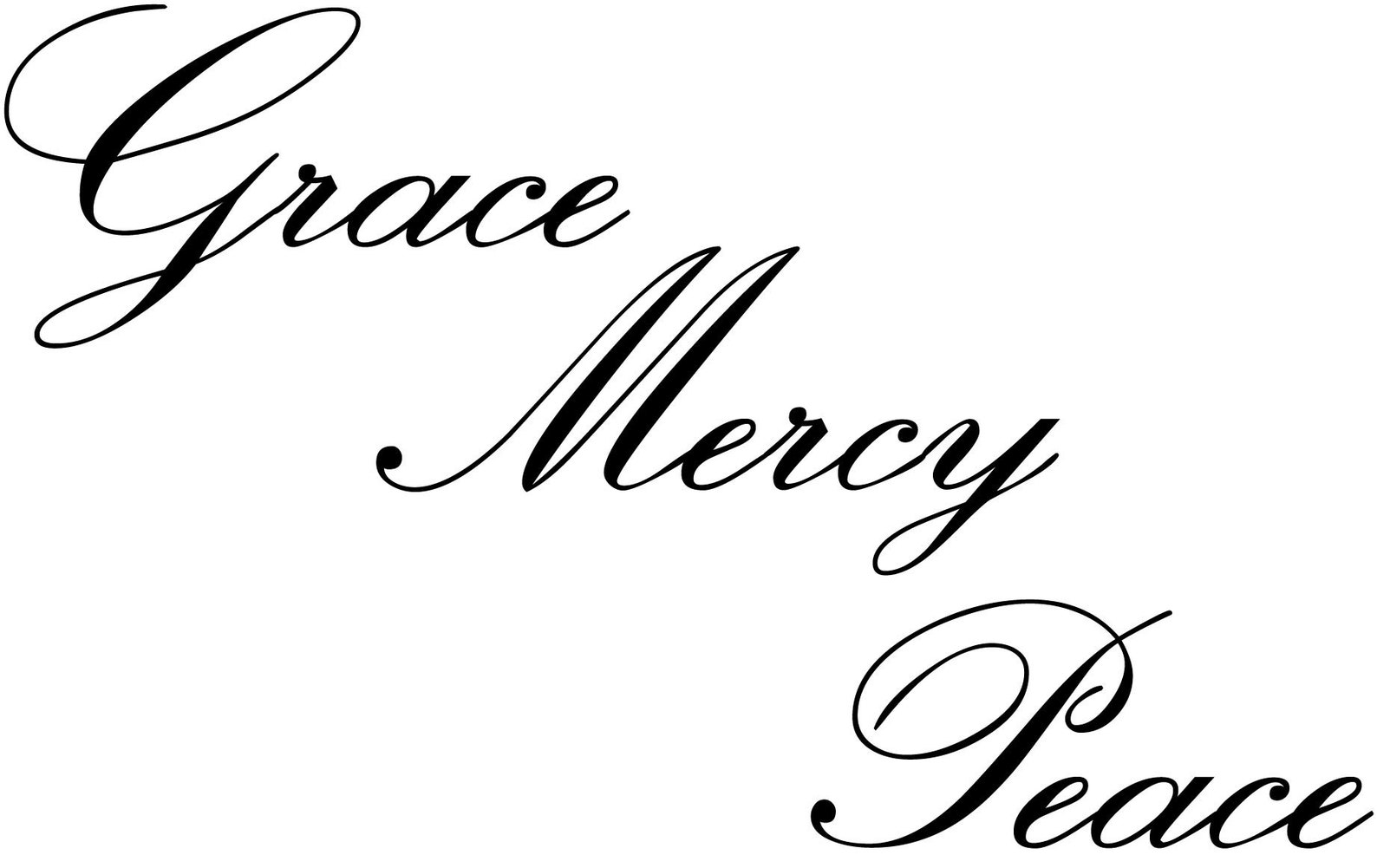 Grace Mercy Peace Christian Bible Verse Wall Decal Sticker for Bedroom ...