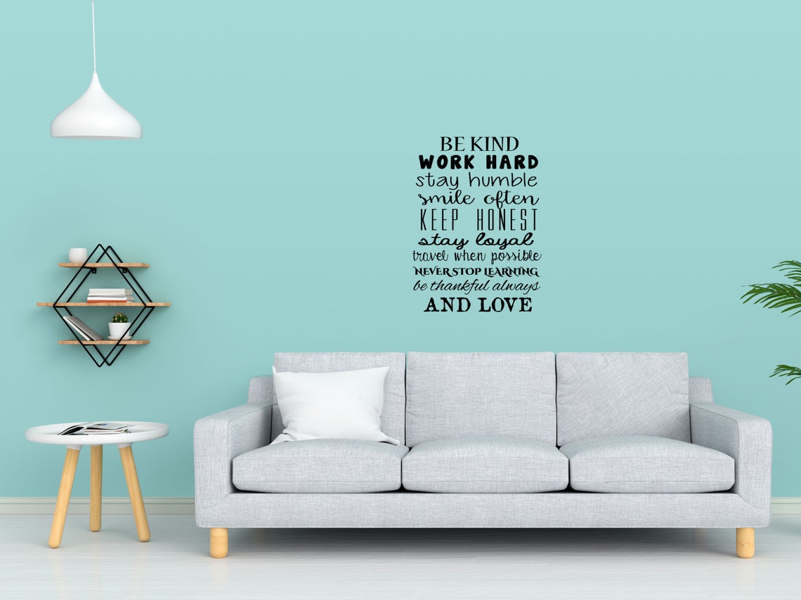 Motivational Inspirational Wall Decal Be Kind Wall Decal Quote - Etsy