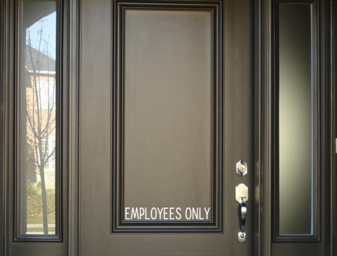 Employees Only Vinyl Decal Front Door Decals Vinyl Door,decal Custom ...