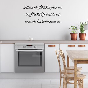 Bless This Food Before Us Vinyl Quote - Kitchen Vinyl Wall Decal ...