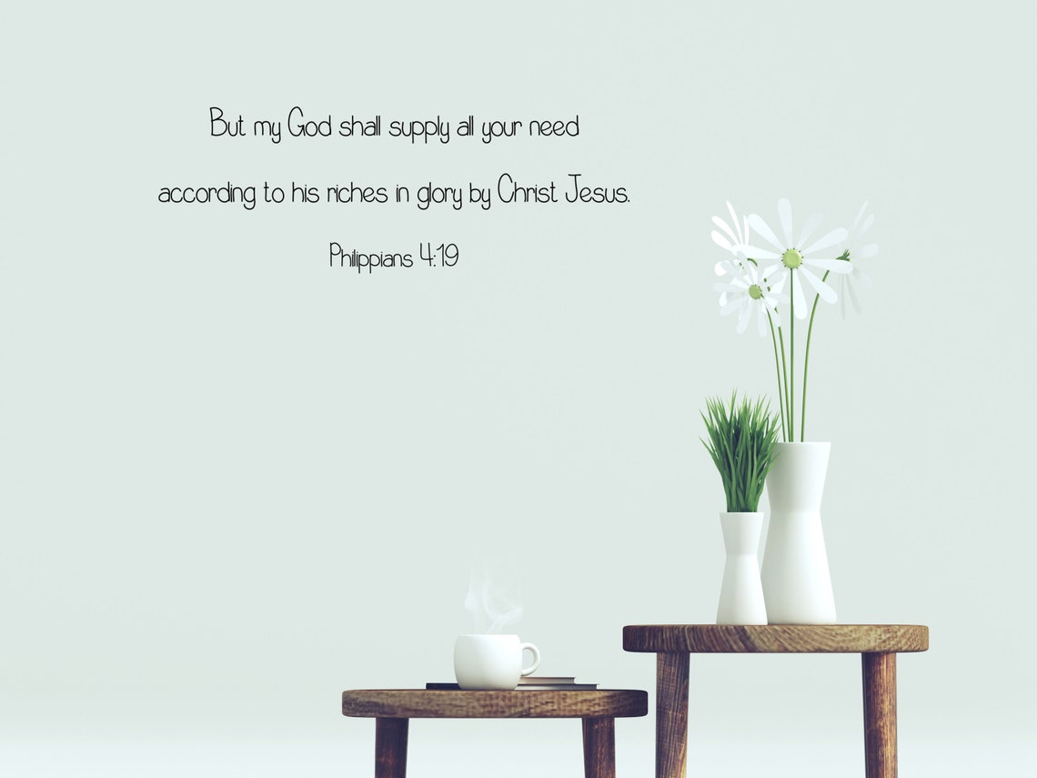 Philippians 4:19 Bible Verse Wall Decal Christian Wall Art - Etsy