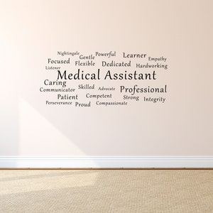 Medical Assistant Word Cloud Decal - Medical Office Wall Decor - Etsy