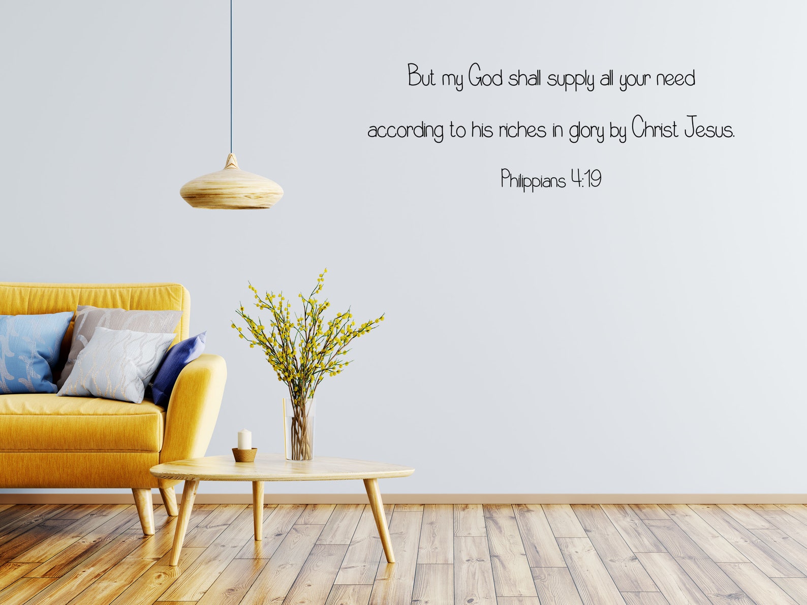 Philippians 4:19 Bible Verse Wall Decal Christian Wall Art - Etsy