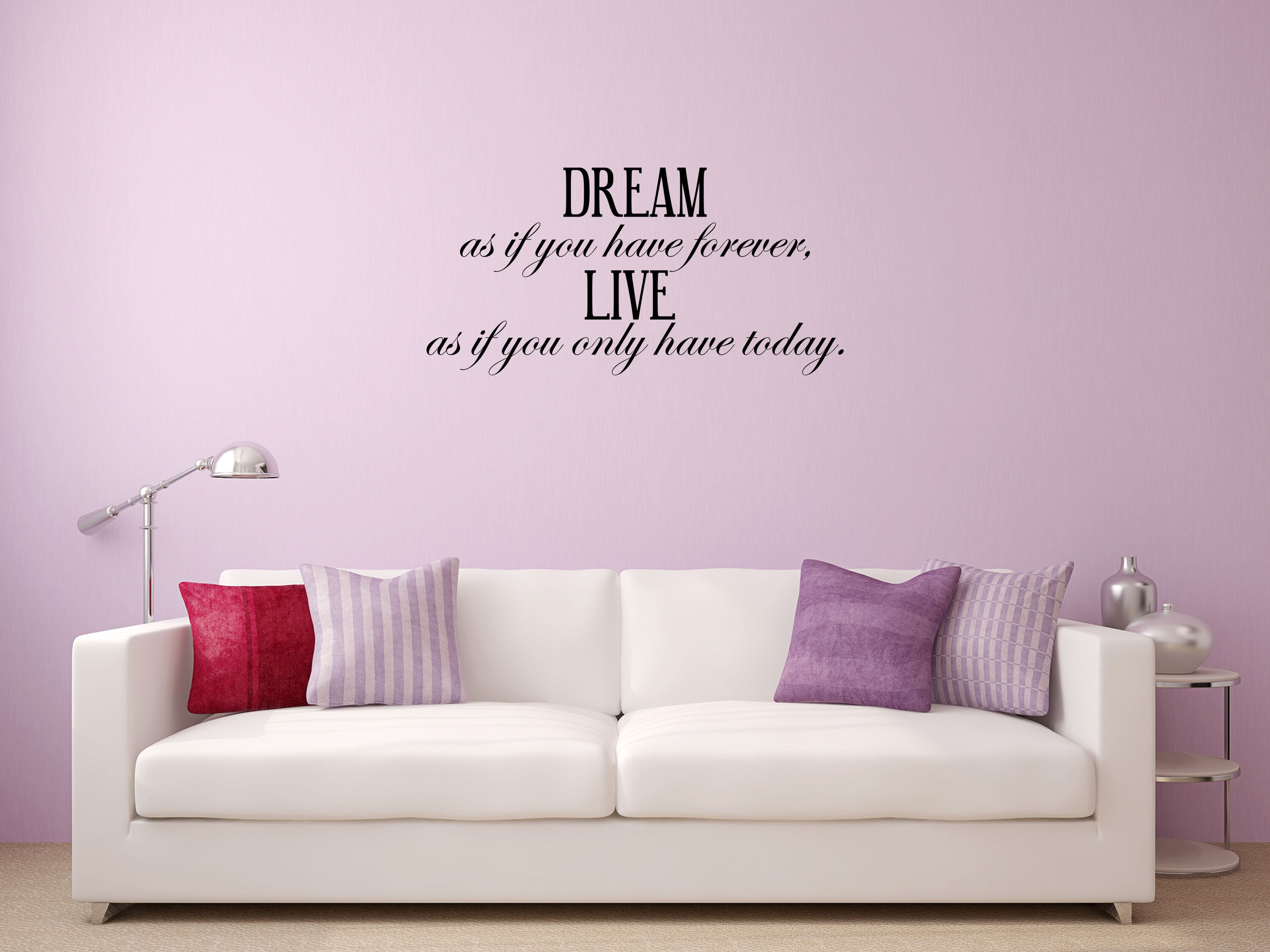 DREAM Vinyl Wall Decal - Dream as If Wall Quote - Living Room Office ...