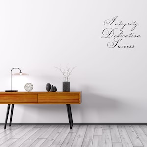 Integrity Dedication Success Vinyl Wall Decal Murals for - Etsy