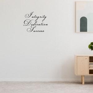 Integrity Dedication Success Vinyl Wall Decal Murals for - Etsy