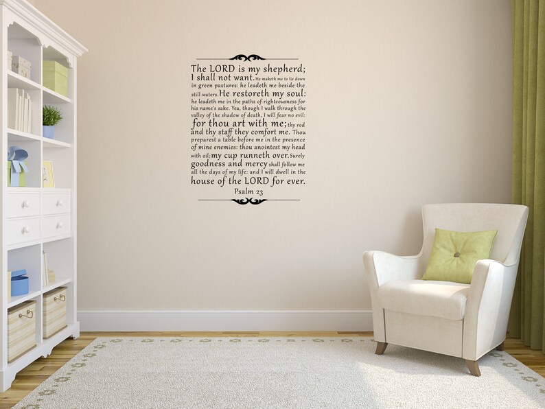 Psalm 23 Wall Decal, Scripture Quote, Religious Home Decor - Etsy