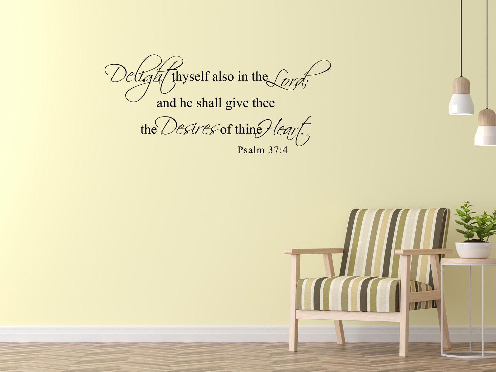 Psalm 37:4 Bible Verse Wall Decal Christian Wall Decal - Etsy