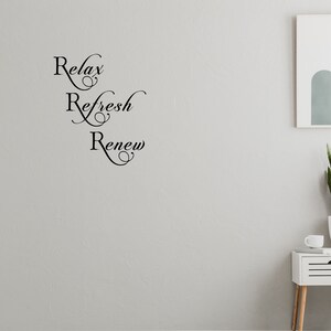 Relax Refresh Renew Bedroom Decal - Relax Decal - Home Decor - Vinyl ...