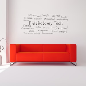 Phlebotomy Tech Word Cloud Decal - Phlebotomy Wall Decal - Phlebotomist ...