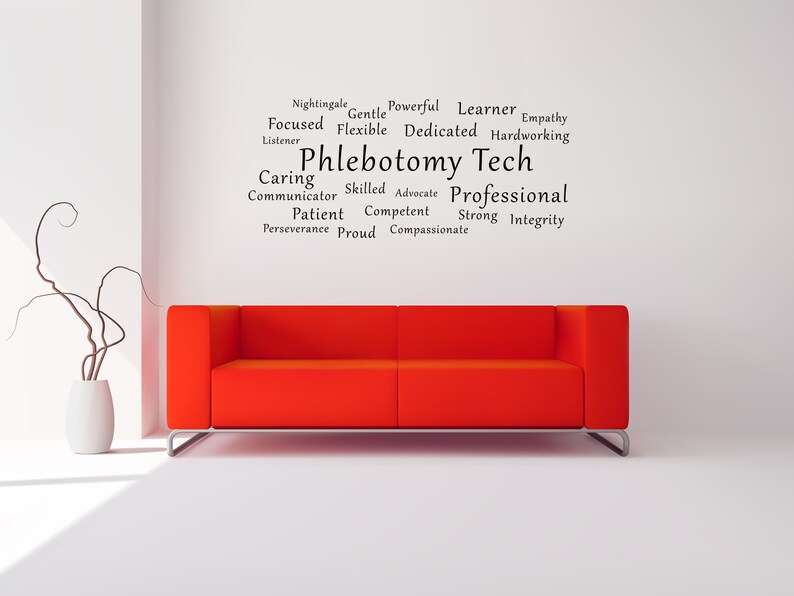 Phlebotomy Tech Word Cloud Decal - Phlebotomy Wall Decal - Phlebotomist ...