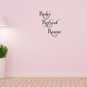 Relax Refresh Renew Bedroom Decal - Relax Decal - Home Decor - Vinyl ...
