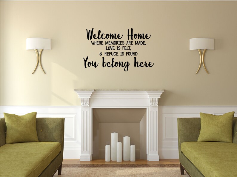 Welcome Home Wall Art Decal Sticker You Belong Here Memories - Etsy
