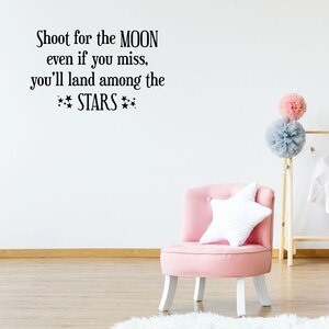 Shoot for the Moon and Stars Vinyl Wall Decal Quote - Motivational ...