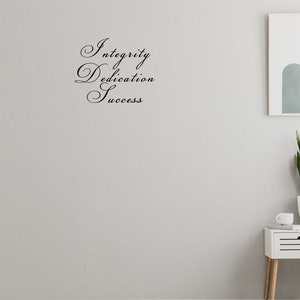 Integrity Dedication Success Vinyl Wall Decal Murals for - Etsy