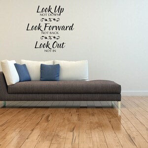 Look up Not Down Decal Wall Decal Custom Wall Custom Quote Look up Sign ...