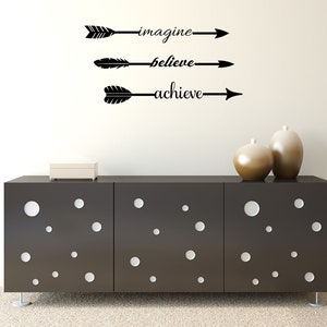 Imagine Believe Achieve Arrow Wall Decal: Inspirational Nursery Decor ...