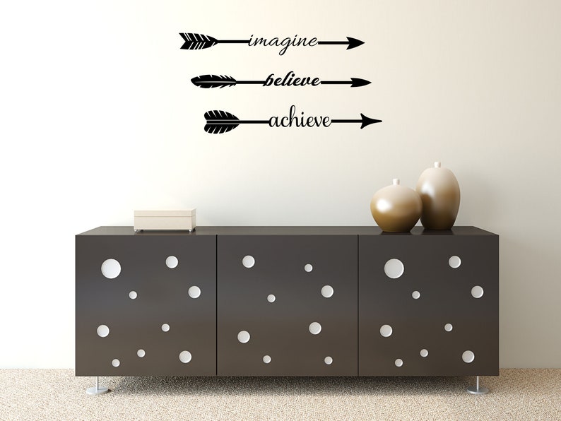 Imagine Believe Achieve Arrow Wall Decal Inspirational - Etsy