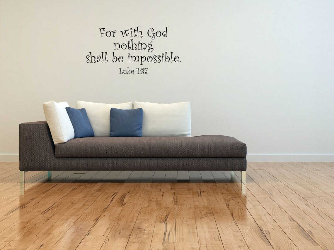 Scripture Wall Decal Luke 1:37 Vinyl Wall Art Vinyl Decal - Etsy